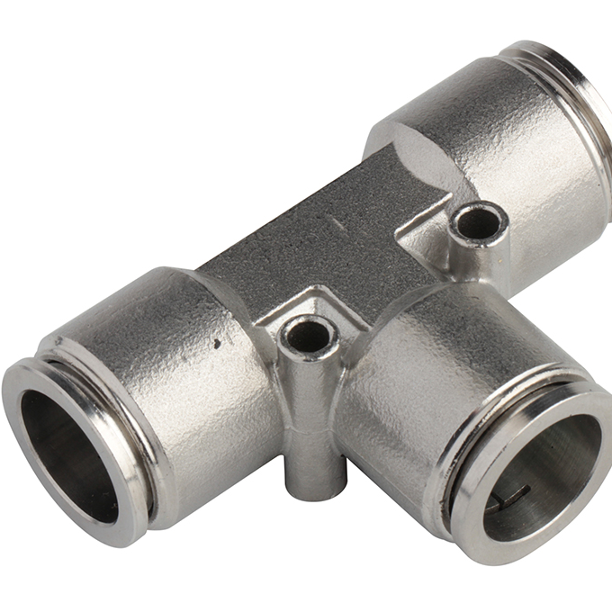 Union Tee Stainless Steel Pneumatic Fittings with Mounting Hole